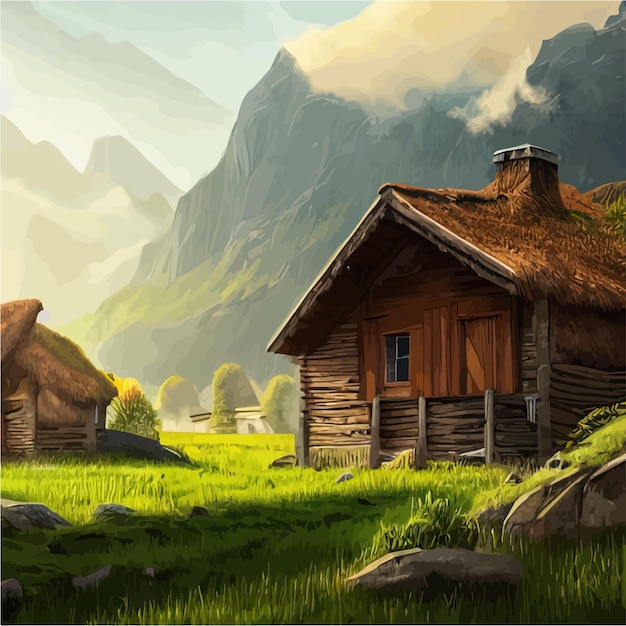 Rustic Mountain Cabin in Lush Countryside Landscape | Jiffy Designs