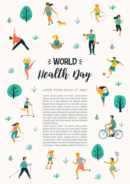 Celebrating World Health Day with Active Lifestyle Illustrations ...