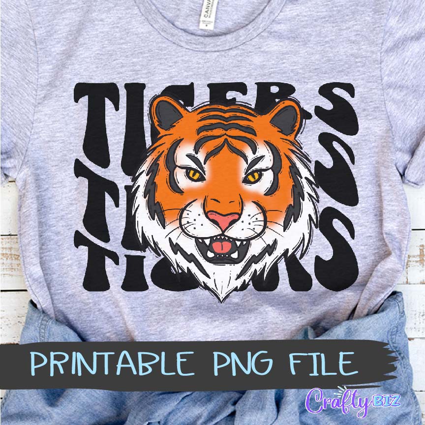 'Tigers' Bold Typography with Fierce Tiger Head Illustration | Jiffy ...