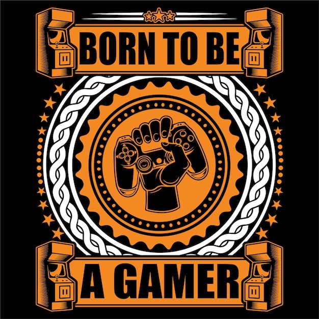 Born to Be a Gamer: Iconic Gaming Emblem | Jiffy Designs