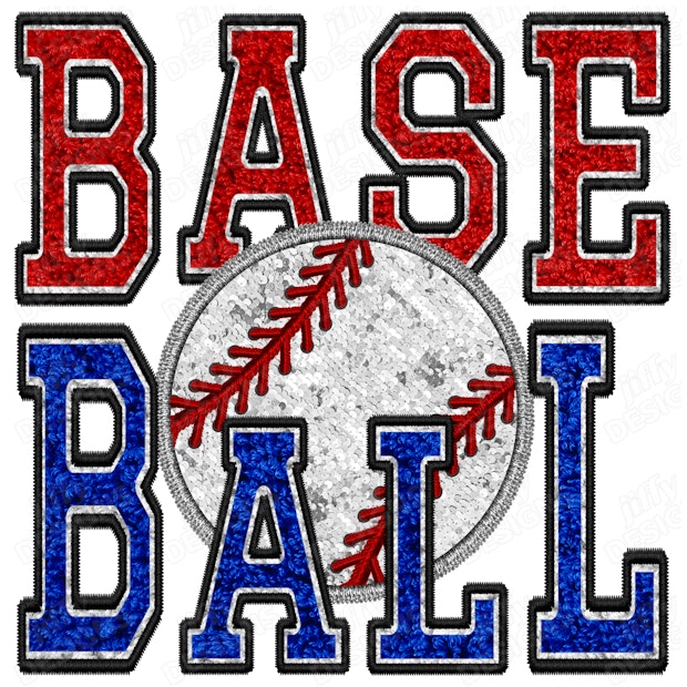 'Baseball' Patriotic Vintage-Style Text with Classic Baseball ...