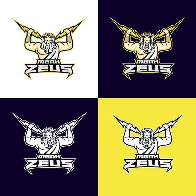 Powerful Zeus Emblem with Thunderbolt Motifs | Jiffy Designs