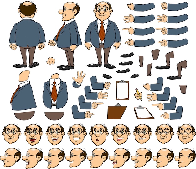 Animated Gentleman in Formal Business Attire with Accessories | Jiffy ...