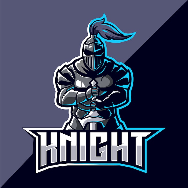 Powerful Knight Mascot with Fierce Gaze and Armored Attire | Jiffy Designs