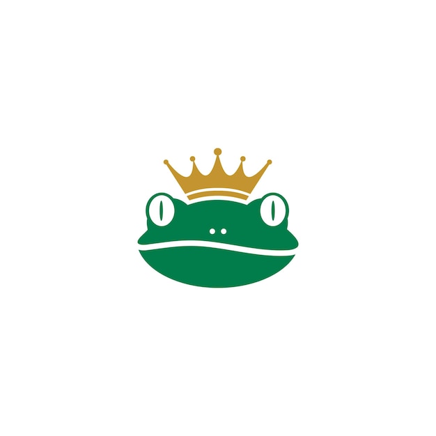 Regal Amphibian: Crowned Frog Emblem in Vibrant Green | Jiffy Designs