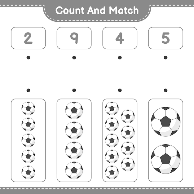 Counting and Matching Soccer Balls in the Grid | Jiffy Designs