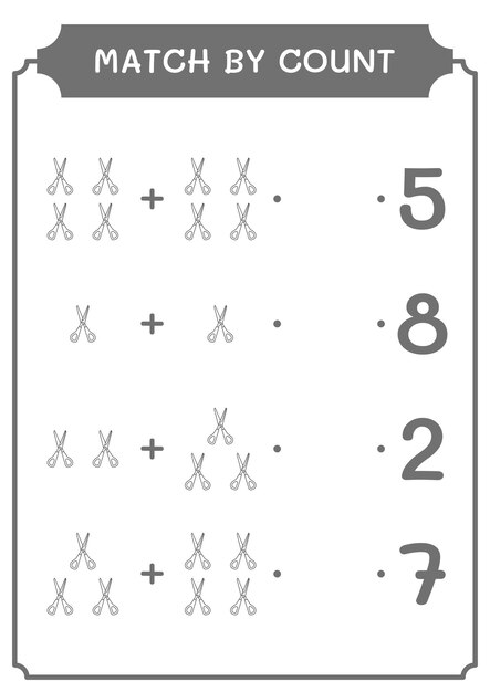 Scissors Counting Puzzle: Match the Symbols to the Totals | Jiffy Designs