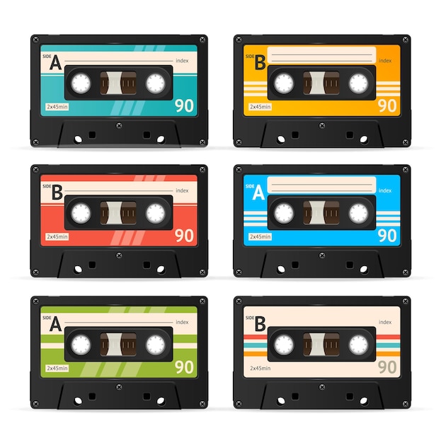 Retro Cassette Tapes in Vibrant Colors | Jiffy Designs