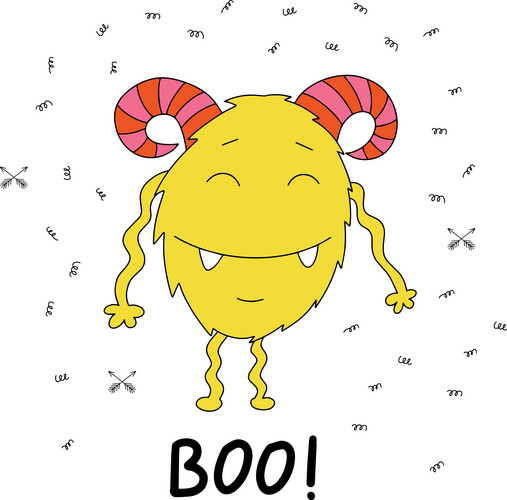 Beautiful Bright Print. Monster With Funny Inscription. Vector ...