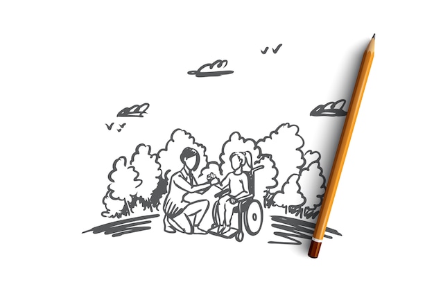 Whimsical Outdoor Sketch of Friends Relaxing in Nature | Jiffy Designs