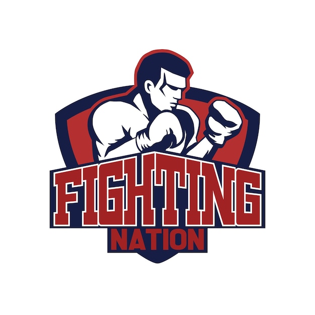 Powerful Emblem of the Fighting Nation Sports Team | Jiffy Designs