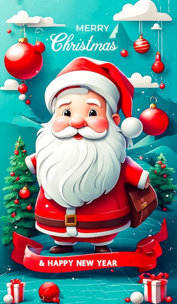 Jolly Santa Claus Spreads Christmas Cheer with Festive Ornaments ...