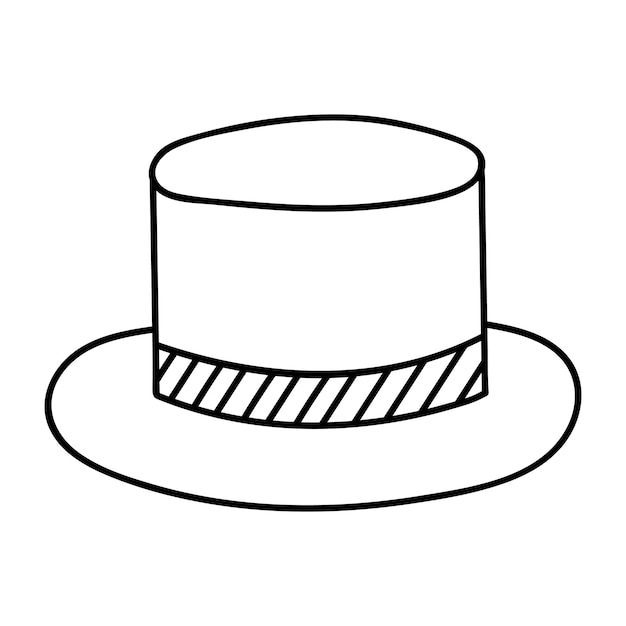 Elegant Monochrome Top Hat with Striped Brim | Jiffy Designs