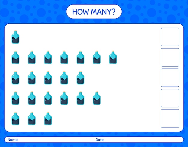 Counting Colorful Bottles on a Patterned Blue Background | Jiffy Designs