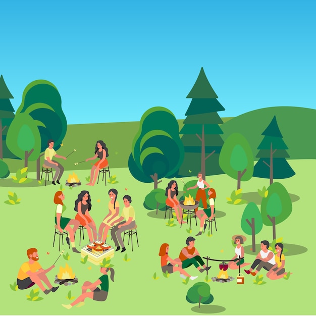 Vibrant Outdoor Gathering in Scenic Nature Landscape | Jiffy Designs