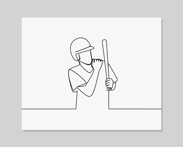 Minimalist Illustration of a Baseball Player | Jiffy Designs