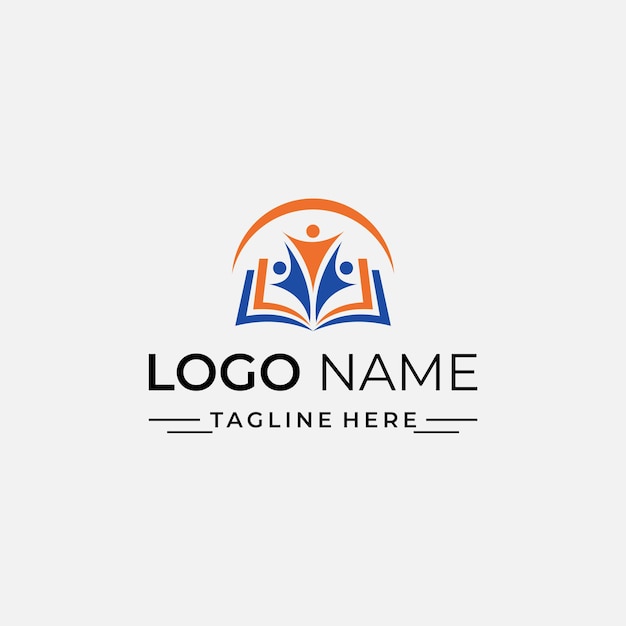 Vibrant Book-Inspired Logo Design with Stylized People | Jiffy Designs