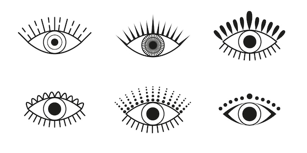 Diverse Collection of Stylized Eye Symbols in Minimalist Art | Jiffy ...