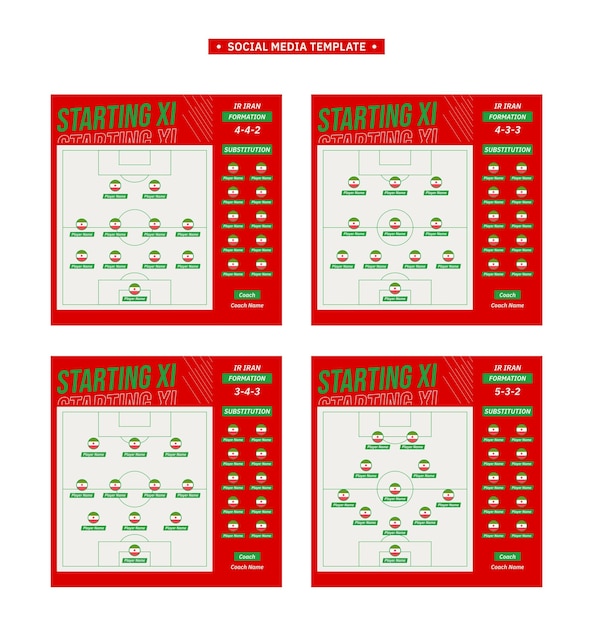 Vibrant Soccer Starting XI Lineup Templates for Sports Branding | Jiffy ...