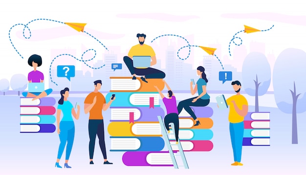 Vibrant Illustration of Students Learning and Exploring Knowledge ...