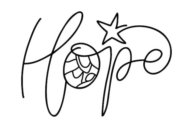 Elegant Cursive 'Hope' Typography with Star Accent | Jiffy Designs