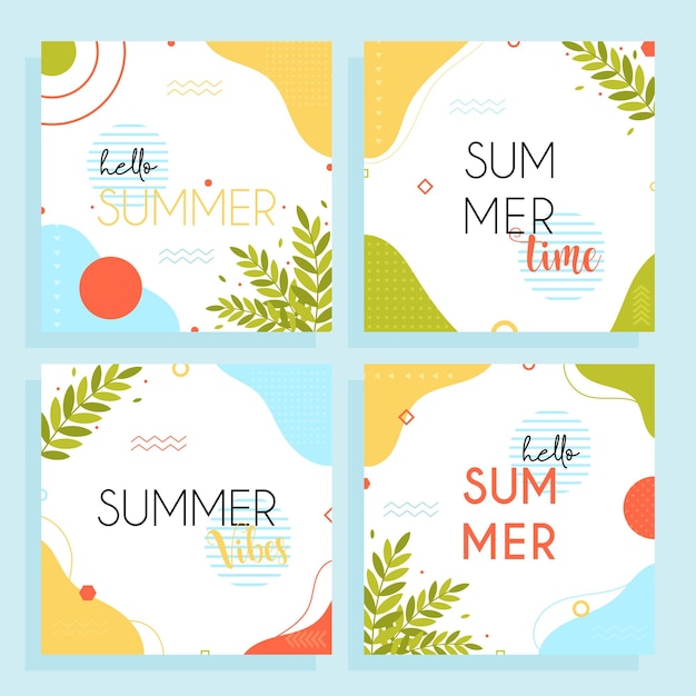 Vibrant Summer-Themed Graphic Collection with Tropical Foliage | Jiffy ...