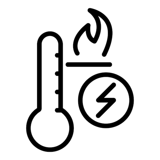 Iconic Thermometer and Flame Symbol Depicting Heat | Jiffy Designs