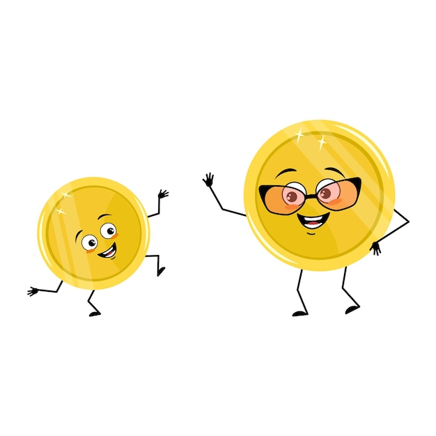 Cheerful Coin Characters Celebrating Together | Jiffy Designs