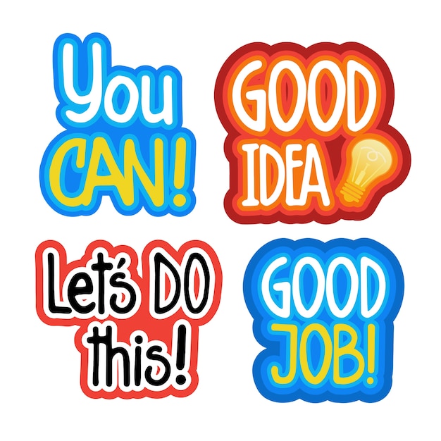 Vibrant Motivational Text Graphics Collection for Positive ...