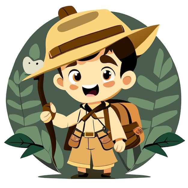 Cheerful Young Explorer Embarking on an Adventure | Jiffy Designs