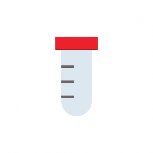 Minimalist Icon of Red and Gray Test Tube Graphic | Jiffy Designs