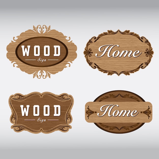 Rustic Wooden Plaques with Ornate Borders and Lettering | Jiffy Designs