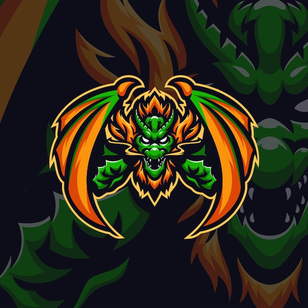 Fierce Winged Creature Emblem with Vibrant Colors | Jiffy Designs