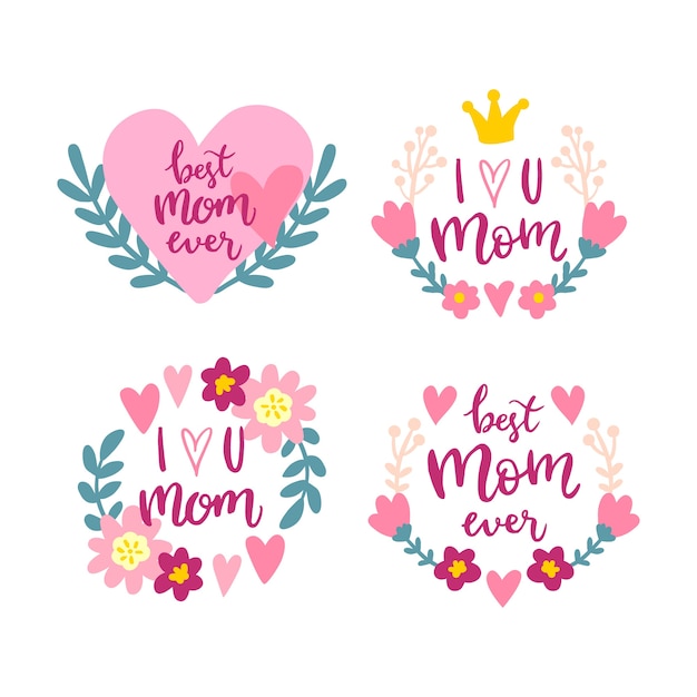 Vibrant Floral Mother's Day Emblem Collection | Jiffy Designs