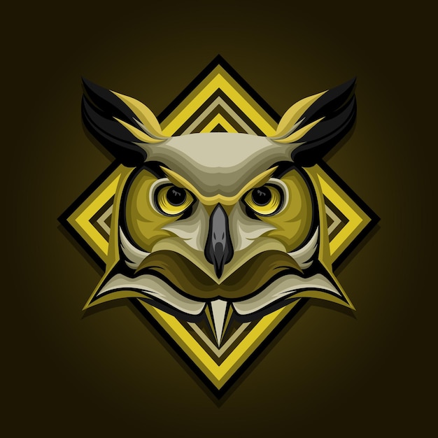 Captivating Owl Emblem in Striking Yellow and Black | Jiffy Designs