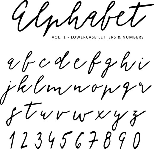 Hand Drawn Vector Alphabet. Signature Script Font. Isolated Letters ...