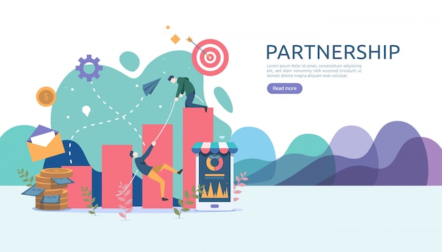 Vibrant Partnership Illustration with Diverse Geometric Shapes and ...
