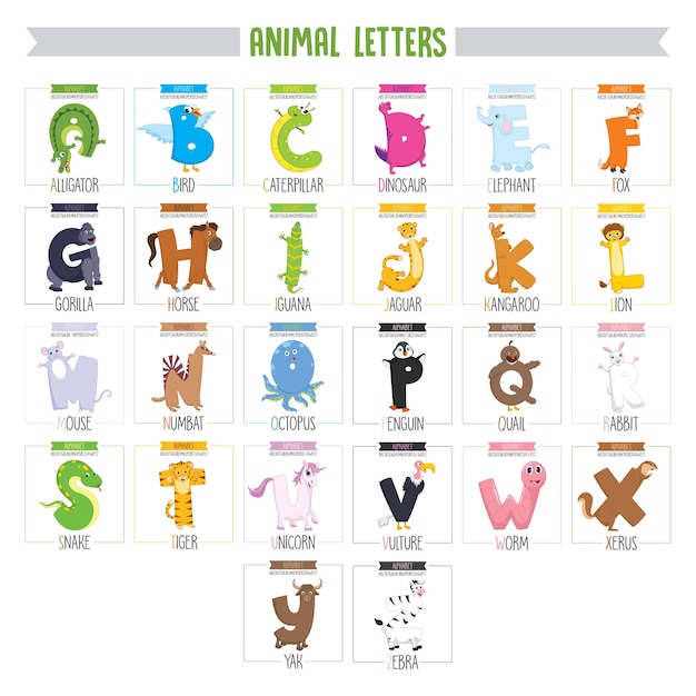 Colorful Animal-Themed Alphabet Letters for Versatile Design ...