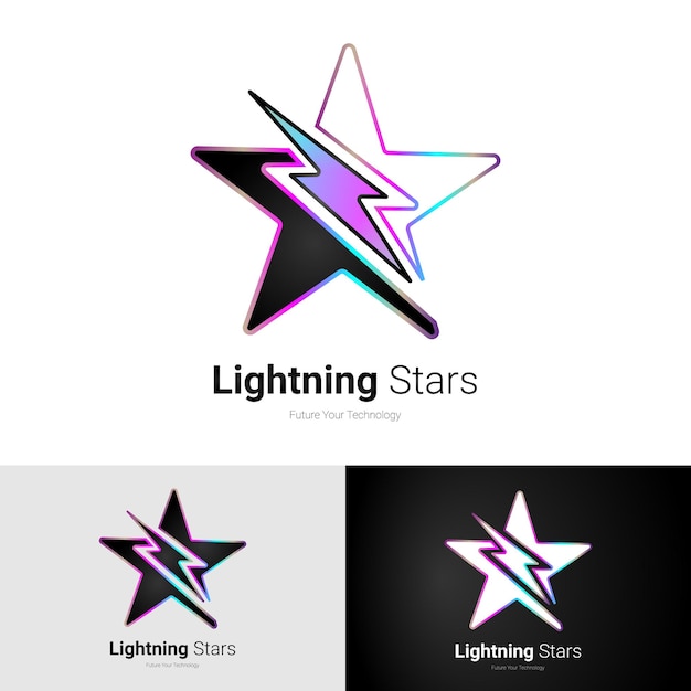 Vibrant Cosmic Star with Striking Lightning Bolt Design | Jiffy Designs