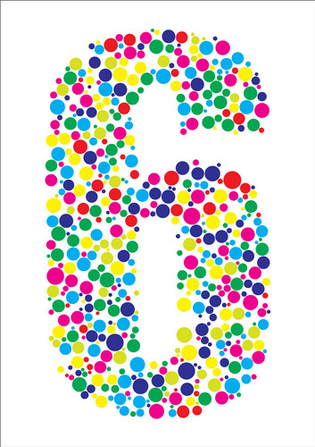 Vector Illustration Of Number Six Over The White Background | Jiffy Designs