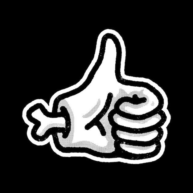 Iconic Thumbs Up Gesture in Striking Black and White | Jiffy Designs