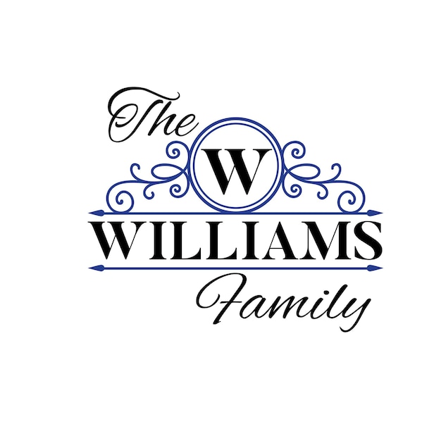 Elegant Calligraphic Family Name Crest with Ornate Typography | Jiffy ...