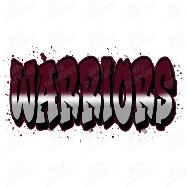 'Warriors' Graffiti-Style Text with Splatter Effect and Gradient ...