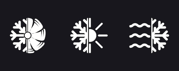 Minimalist Snowflake Symbols in Stylized Winter Iconography | Jiffy Designs