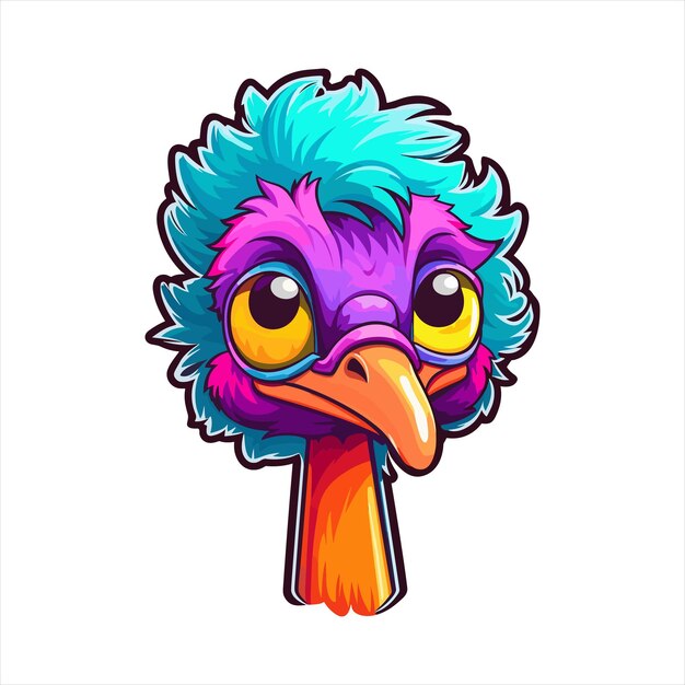 Vibrant and Playful Cartoon Bird Head | Jiffy Designs