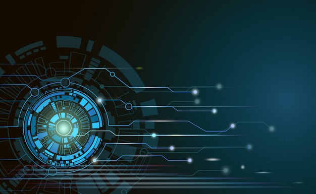 Futuristic Technological Radial Interface with Glowing Circuits | Jiffy ...