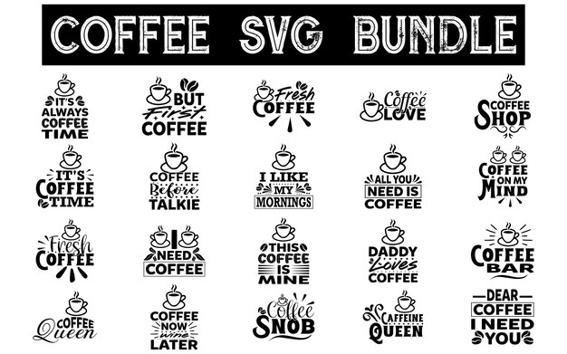 Diverse Coffee-Themed SVG Collection with Playful Slogans and Designs | Jiffy Designs