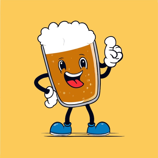 Cheerful Beer Mug Character Raising a Thumb Up | Jiffy Designs