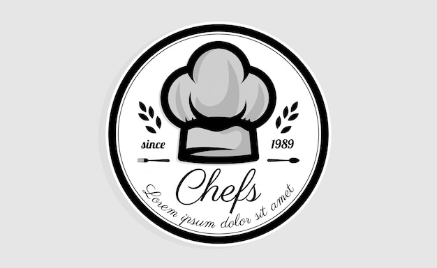 Elegant Chefs Hat Emblem with Vintage Flair and Cursive Text | Jiffy ...
