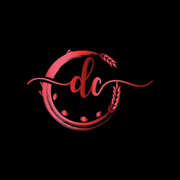 Elegant Crimson Calligraphy Logo with Wheat Stalks | Jiffy Designs